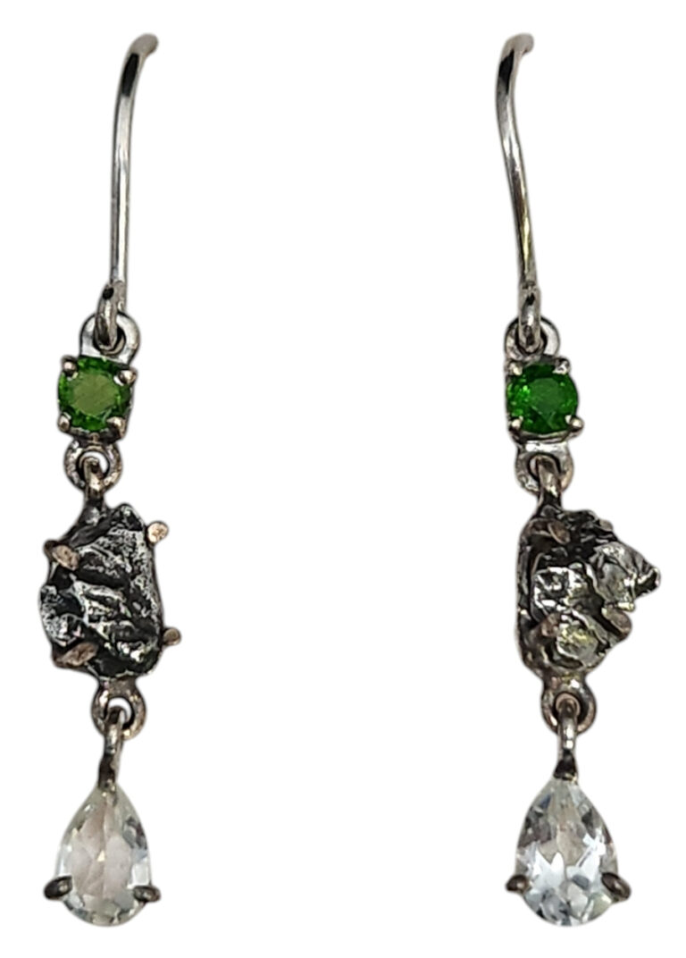 Multi-stone Meteorite Earrings - Jewelry by Glassando