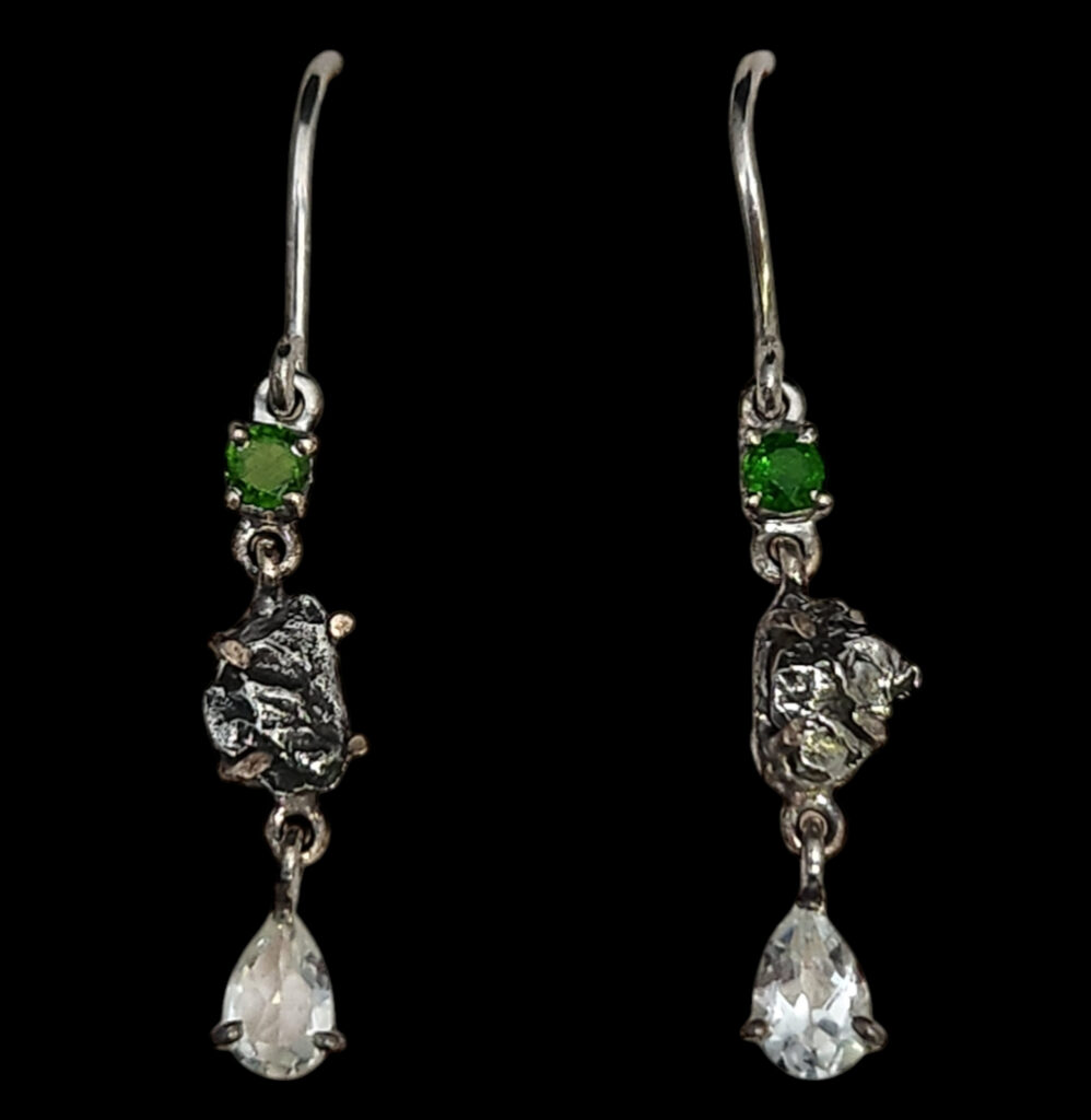 Multi-stone Meteorite Earrings - Jewelry by Glassando