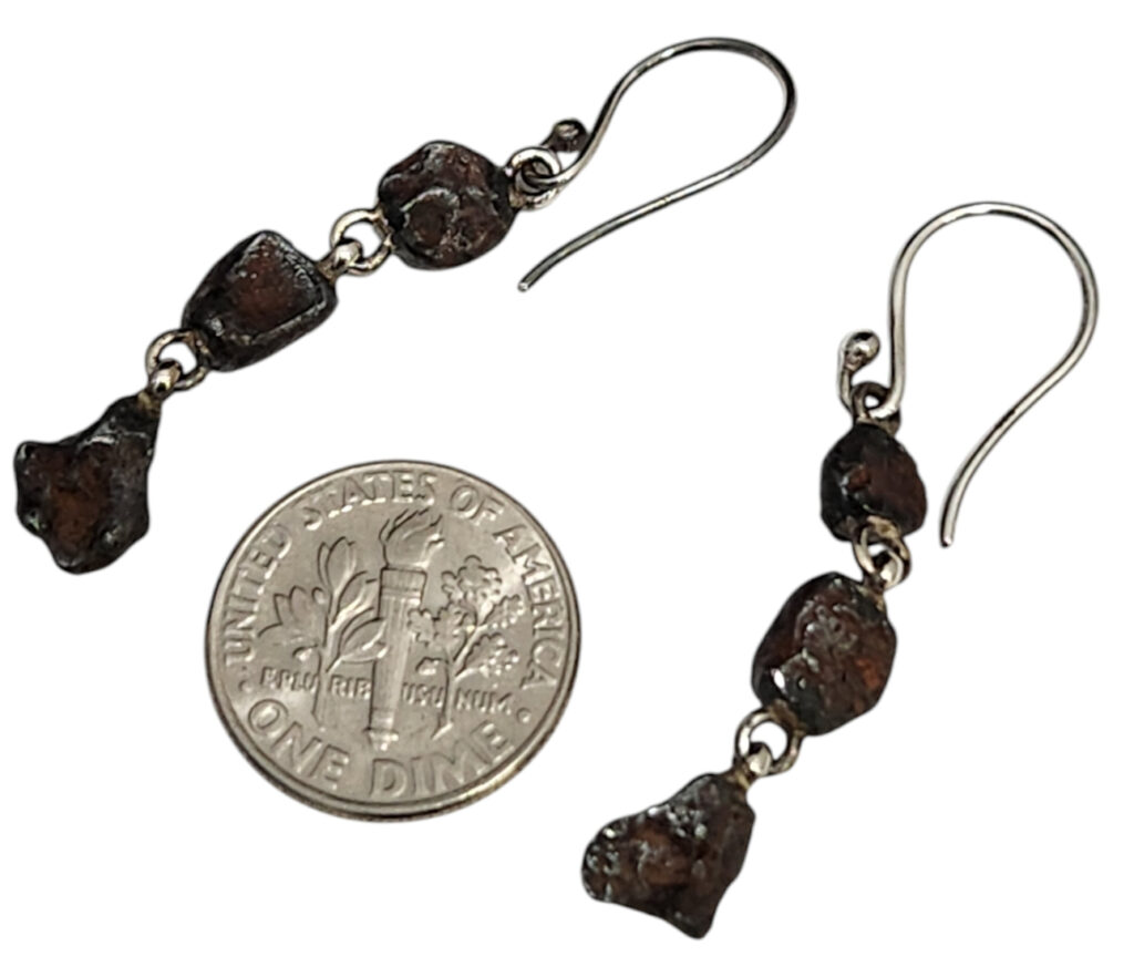 Triple Meteorite Nugget Earrings - Jewelry by Glassando