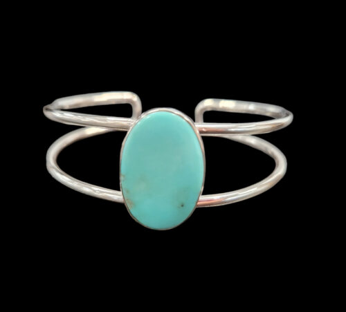 Turquoise cuff bracelet in sterling silver - Jewelry by Glassando