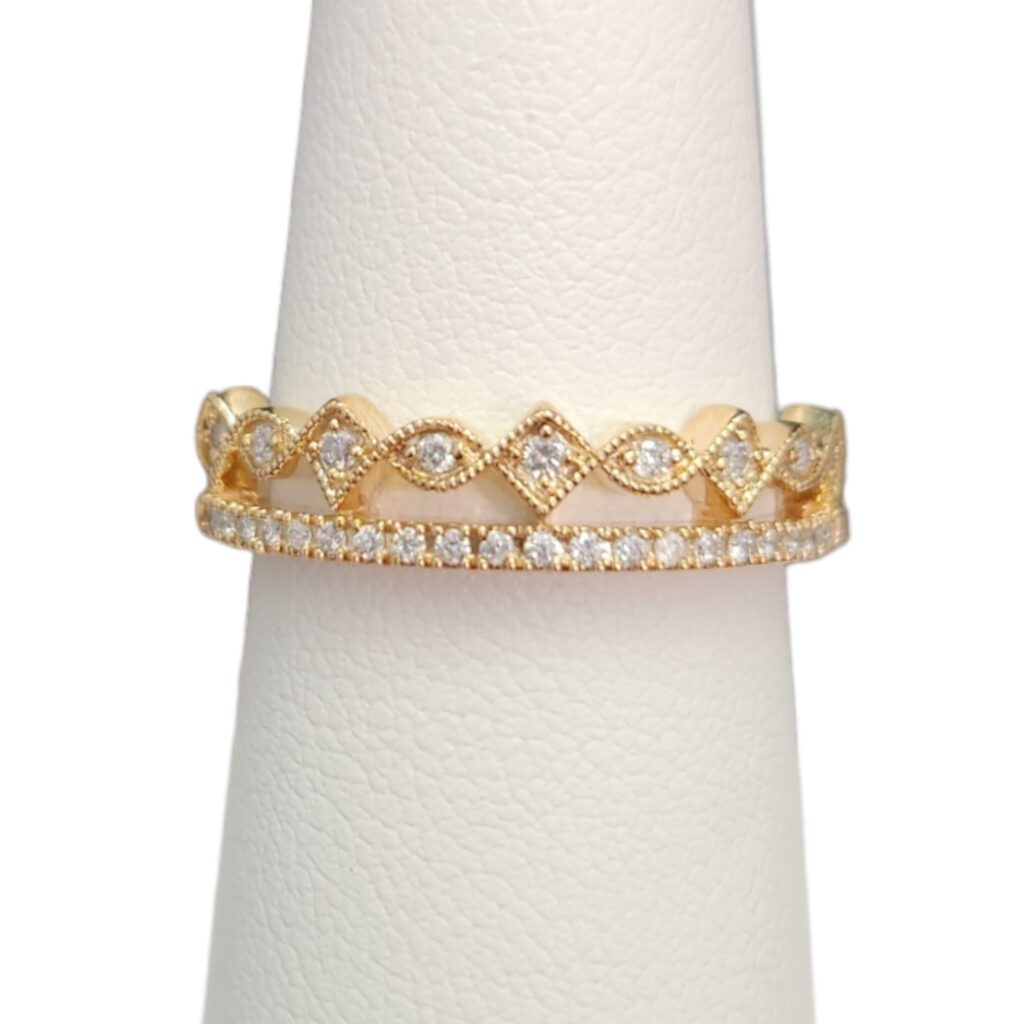 Diamond and 14K white gold halo style engagement ring - Jewelry by ...